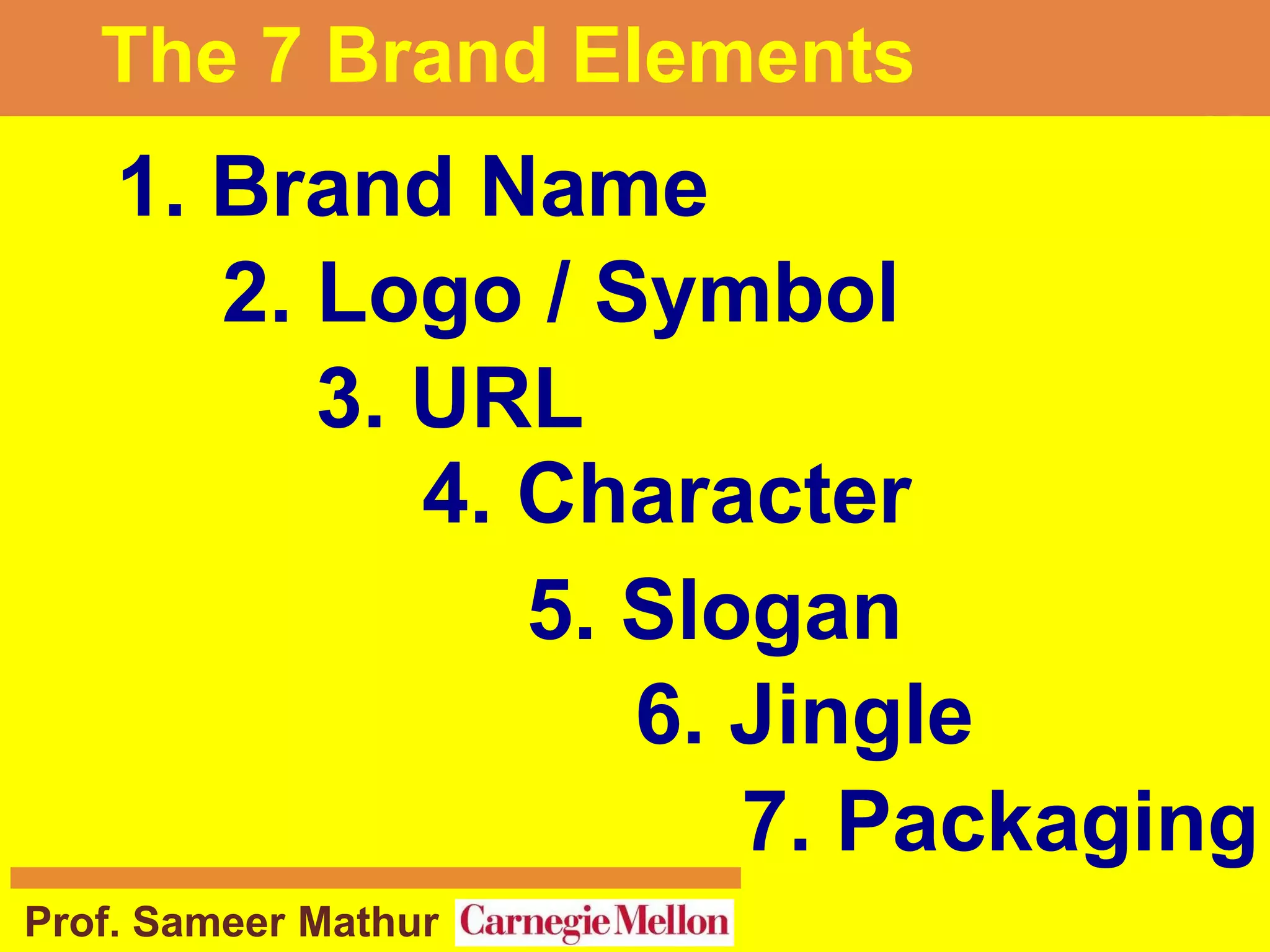 (MBASKills.IN) The 7 Brand Elements | PDF