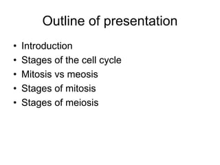focused notes of the cell cycle, mitosis and meiosis | PPT