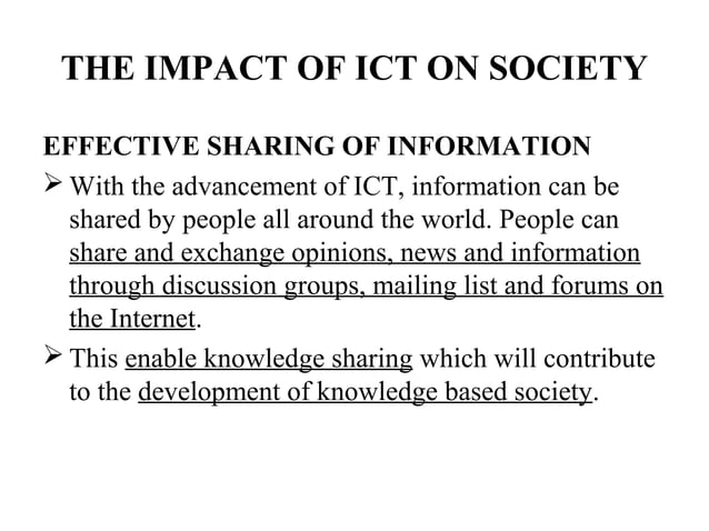 3. the impact of ict on society | PPT