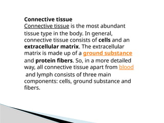 3-The primary Tissue; Nerve tissue, epithelial tissue, Connective ...