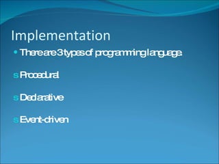 3. The Software Development Process - Implementation | PPT