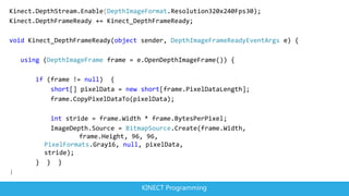 3 track kinect@Bicocca - sdk e camere | PPT
