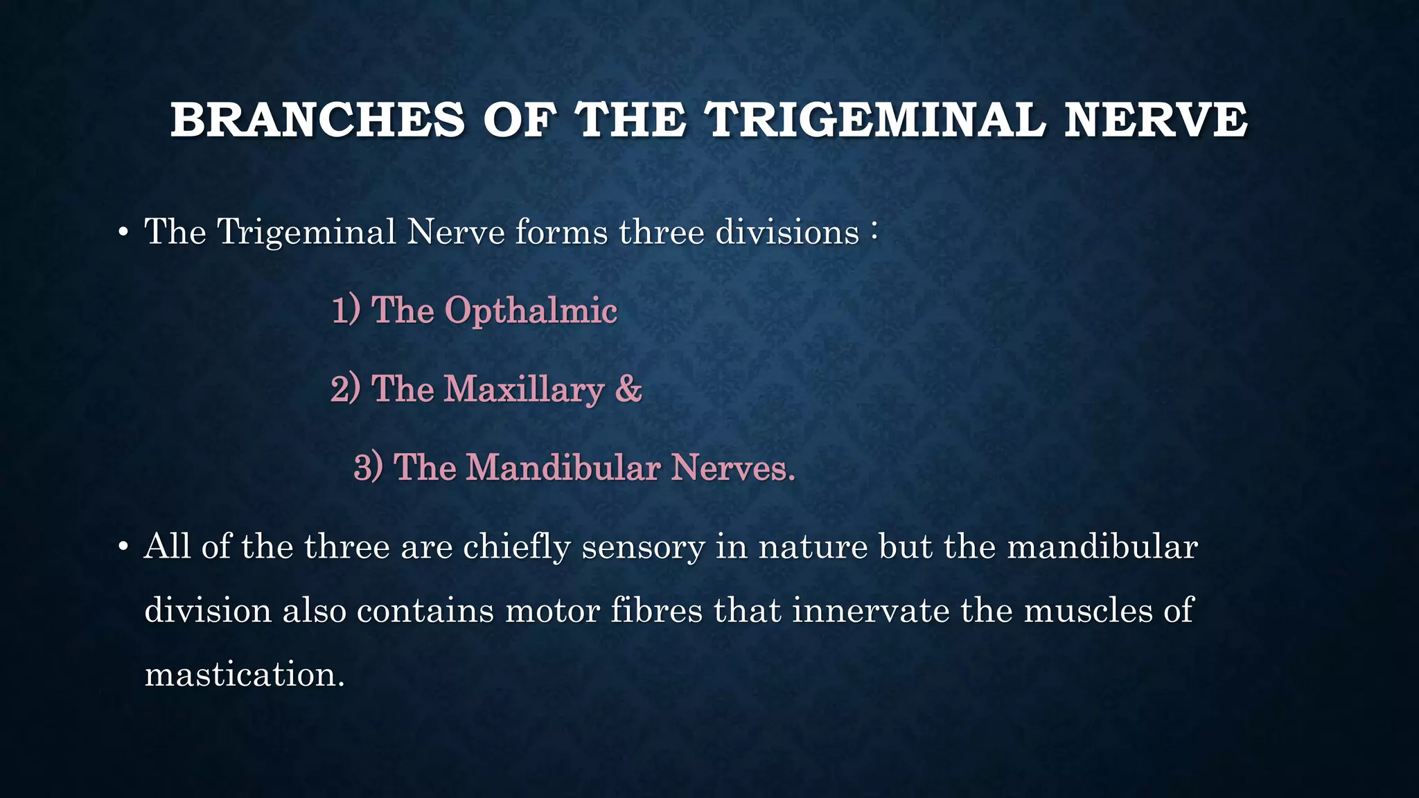 Trigeminal nerve and its course | PPTX