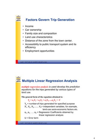 3-Trip Generation-Distribution ( Transportation and Traffic Engineering Dr. Sheriff El-Badawy ...