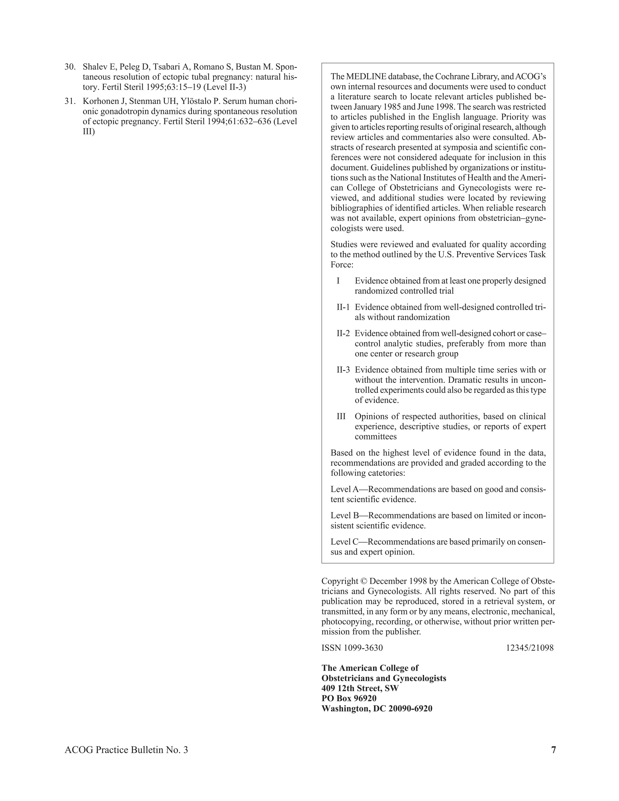 3 tubal pregnancy medical management 1998 | PDF