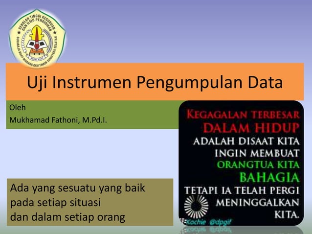uji instrumen pengumpulan data | PPT