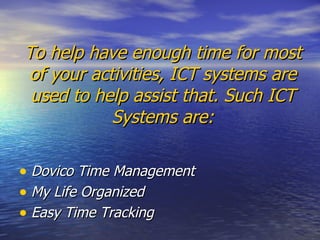 3. use of ict in time management | PPT