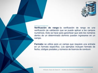 VALIDACIONES EN BASE DE DATOS MYSQL WORKBENCH | PPTX