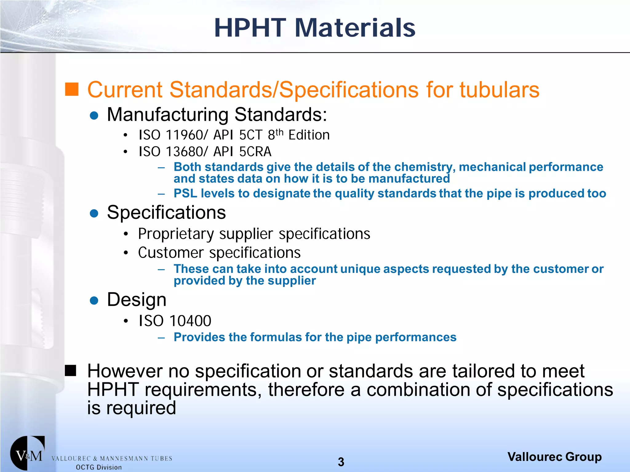 HPHT Casing and Tubing: Standards and Specifications – Presented by ...
