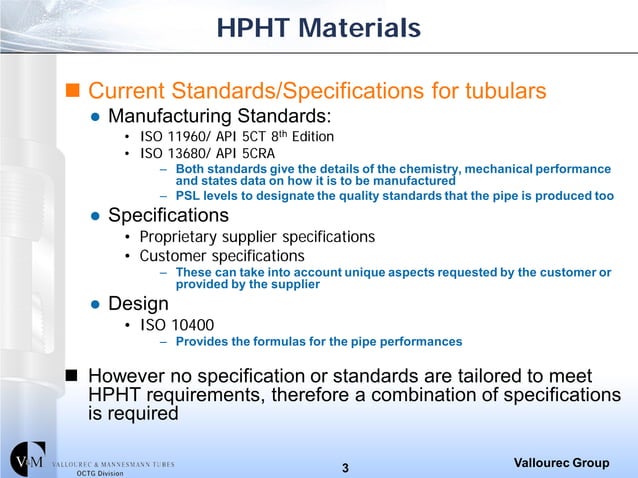 HPHT Casing and Tubing: Standards and Specifications – Presented by ...
