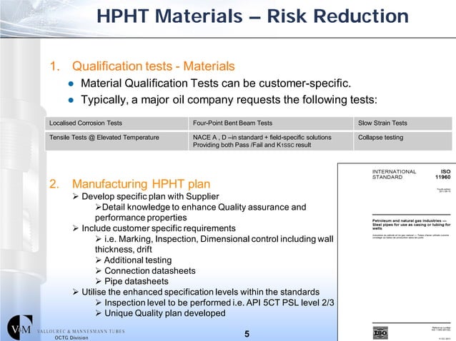 HPHT Casing and Tubing: Standards and Specifications – Presented by ...