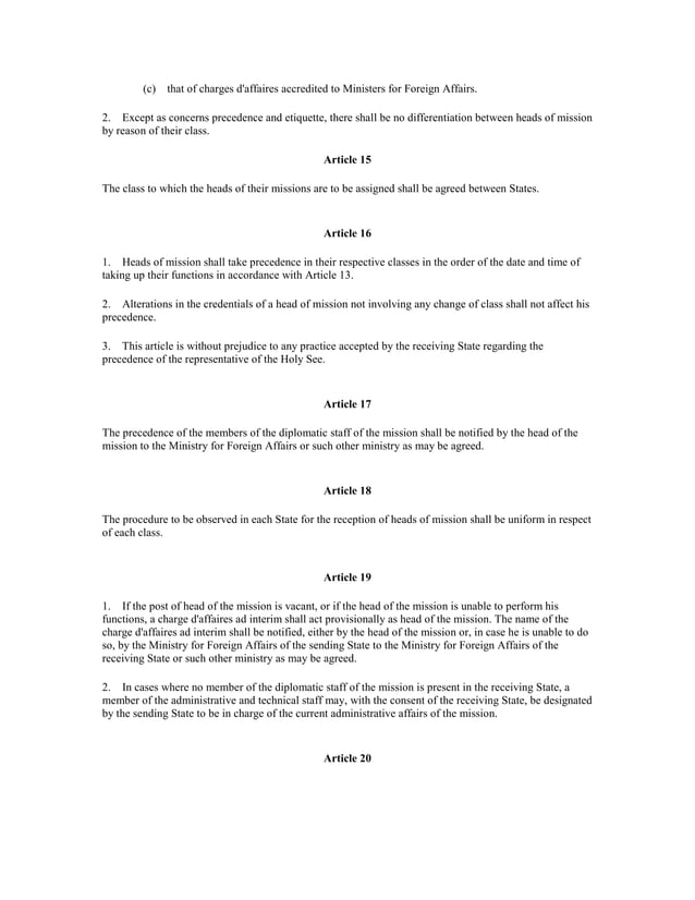 3. vienna convention on diplomatic relations 1961 | PDF