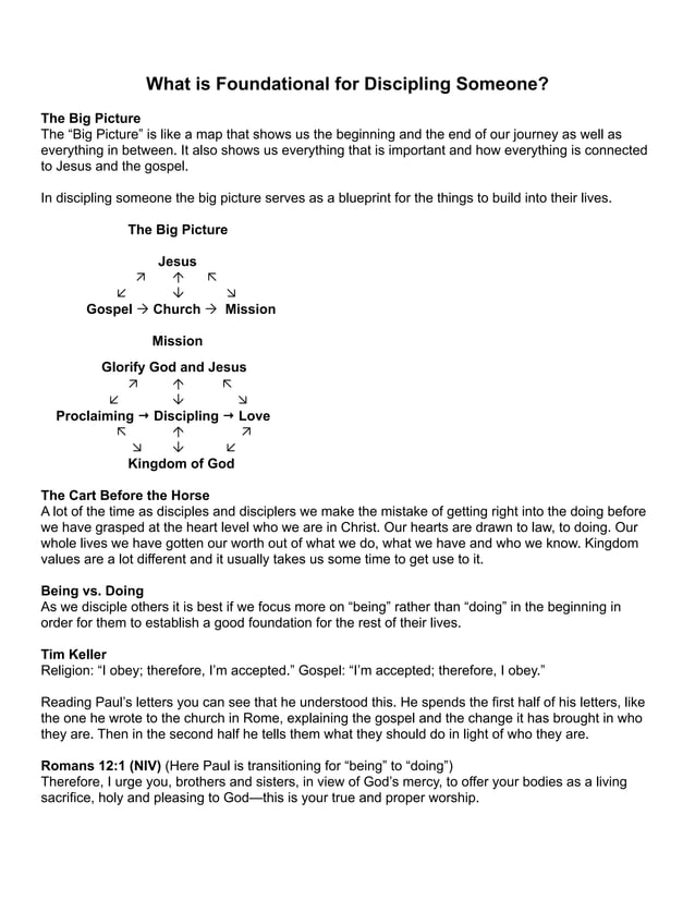 3. What is Foundational for Discipling Someone? Notes (Letter Sized) | PDF