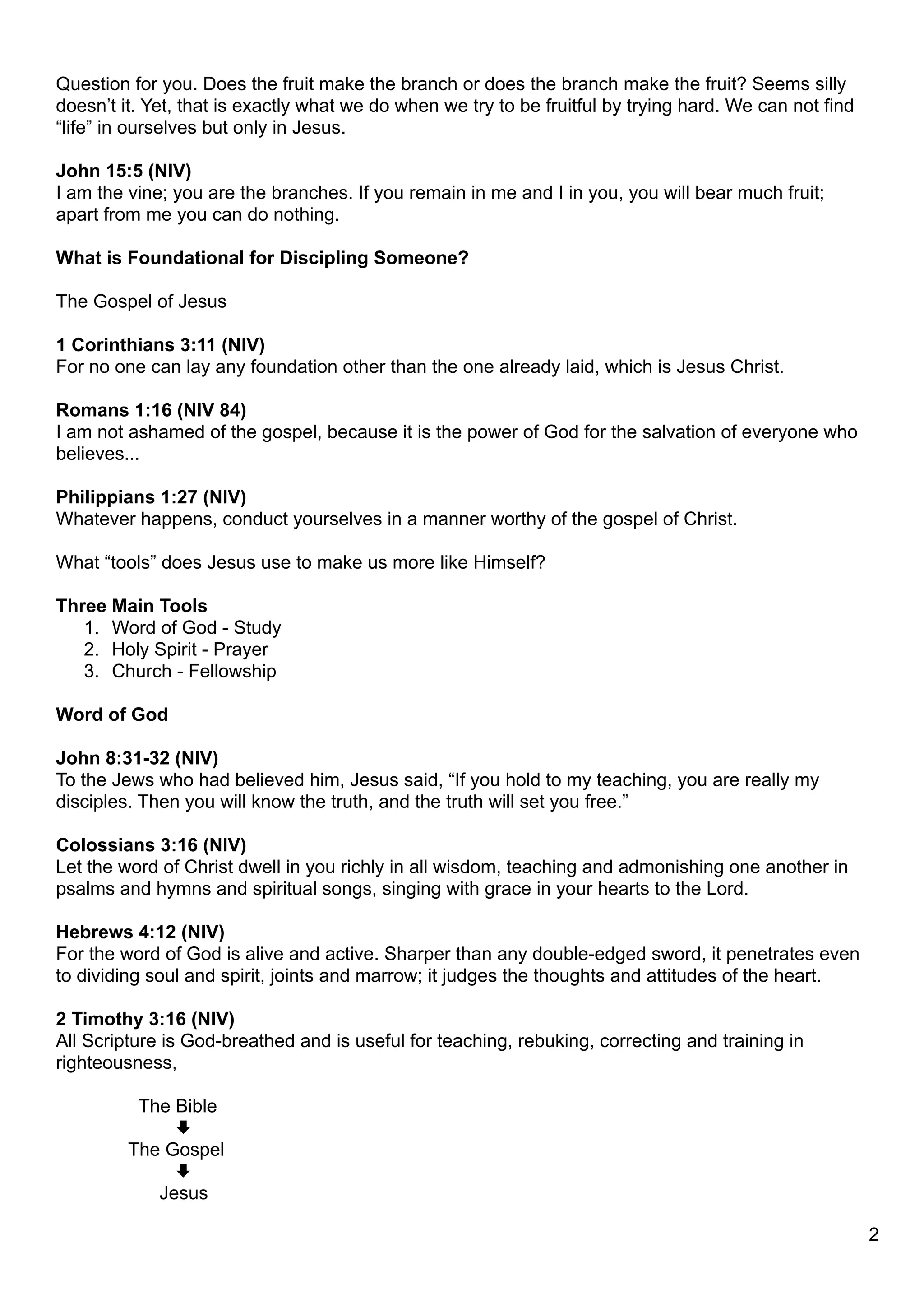 3. What is Foundational for Discipling Someone? Notes (A4) | PDF
