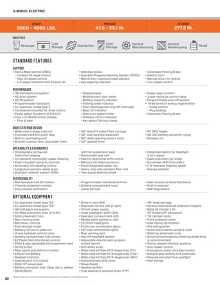 Toyota Three Wheel Electric Forklift Spec Sheet | PDF