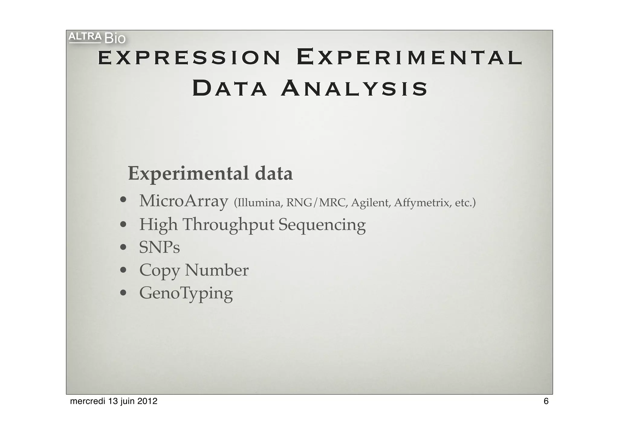 ALTRABio presents WikiBioPath: new perspectives in biological data analysis | PPT