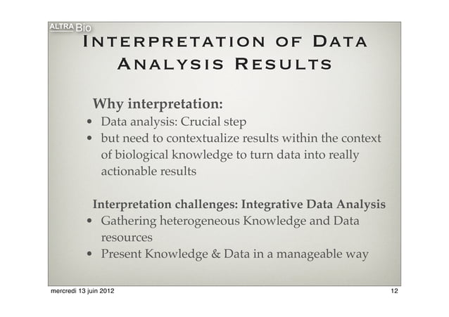 ALTRABio presents WikiBioPath: new perspectives in biological data analysis | PPT