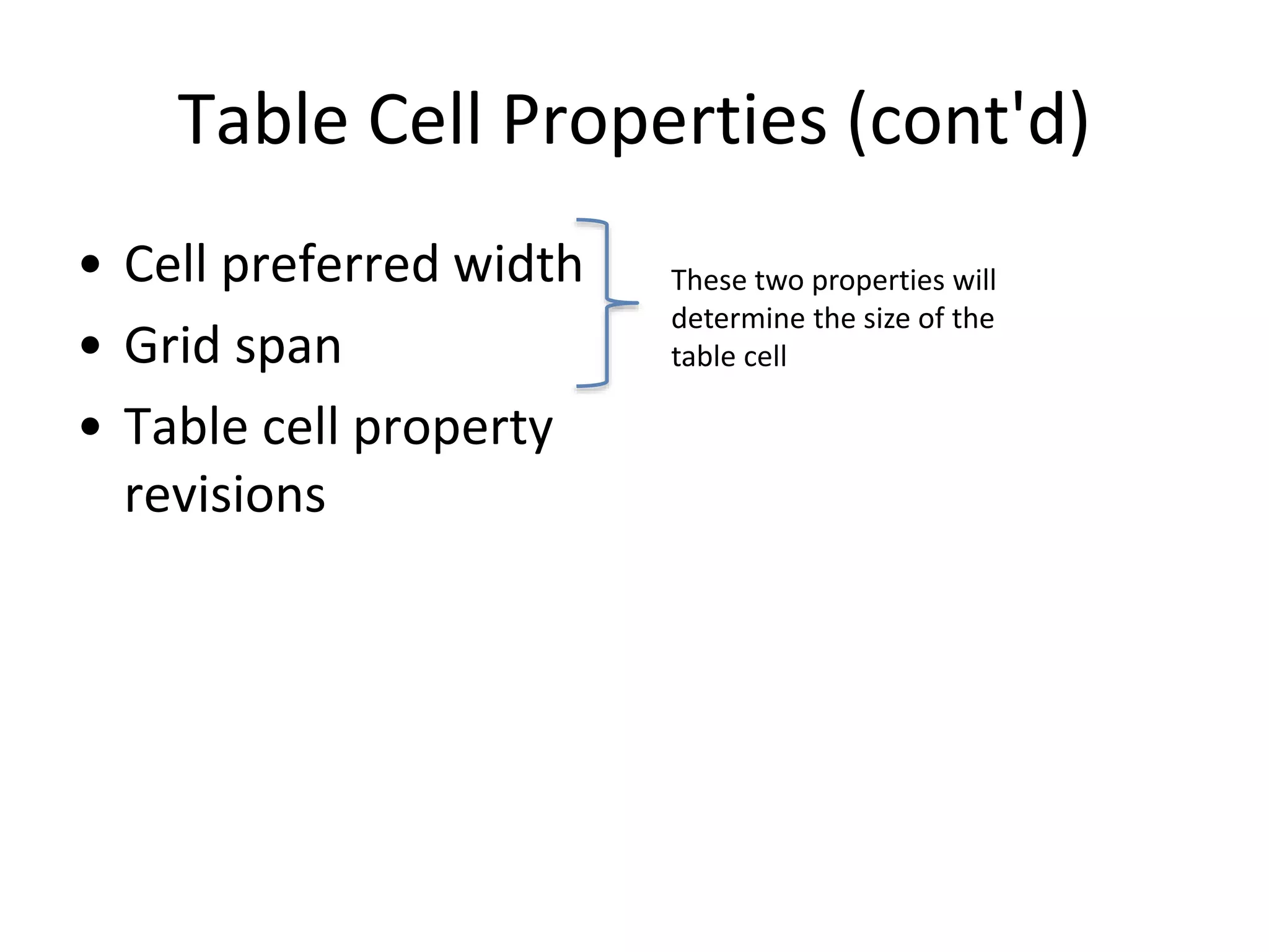 3 wordprocessing ml subject - tables | PPTX
