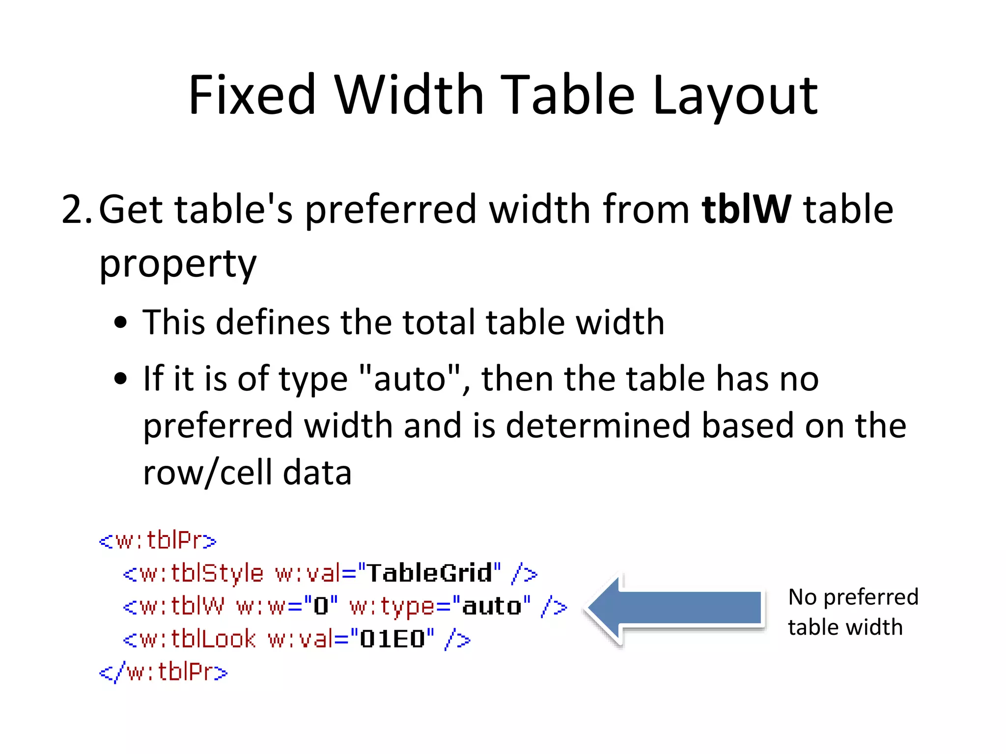 3 wordprocessing ml subject - tables | PPT