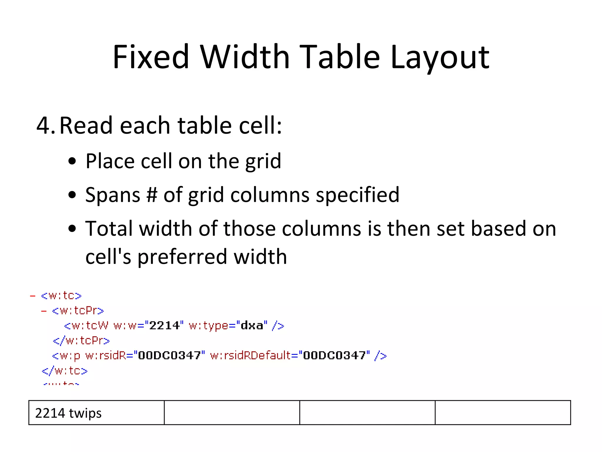 3 wordprocessing ml subject - tables | PPTX