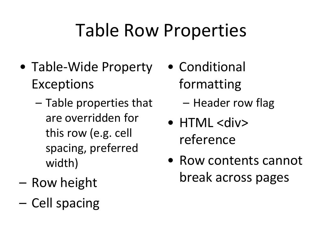 3 wordprocessing ml subject - tables