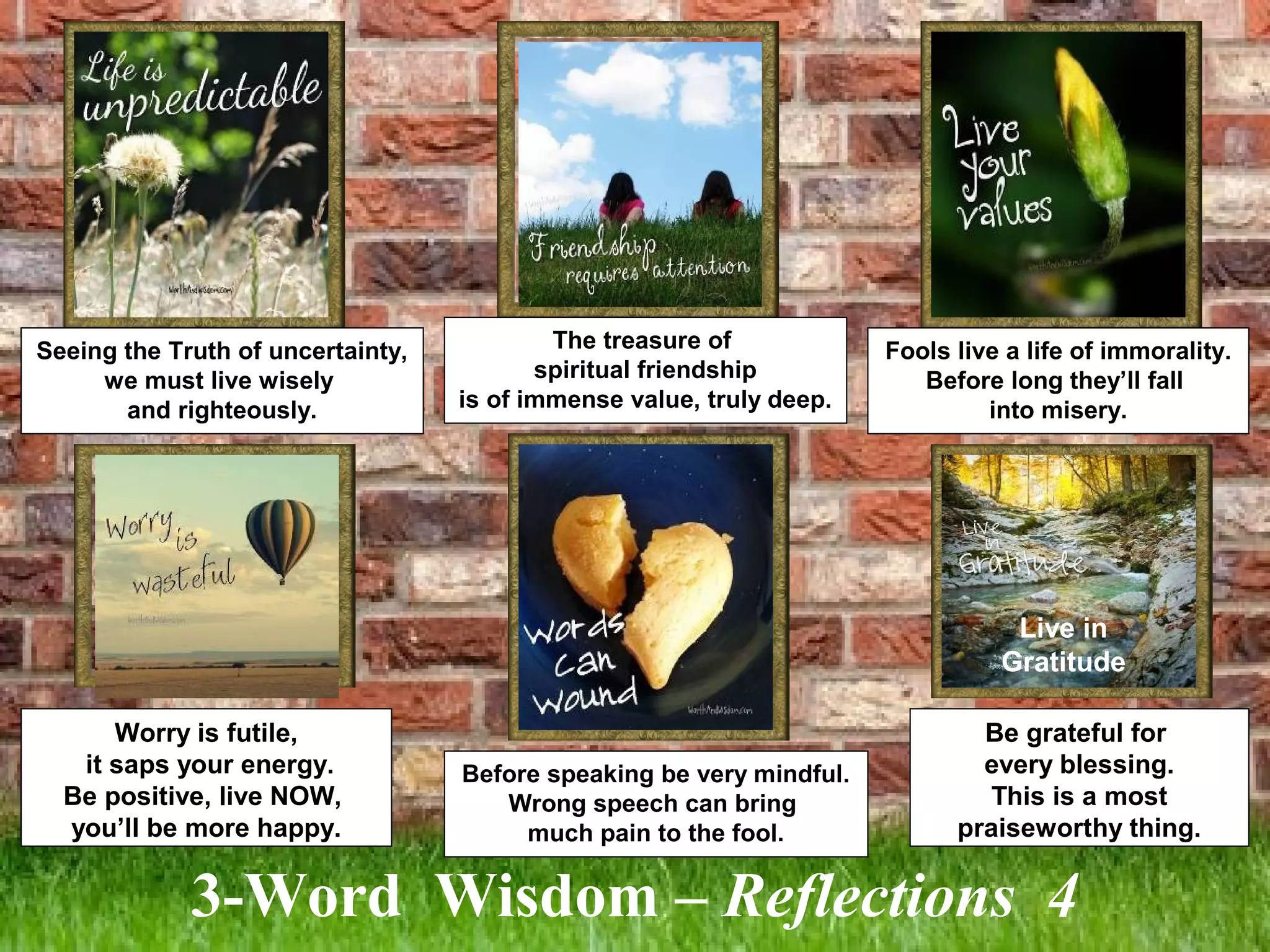 3-Word Wisdom - Reflections | PPT