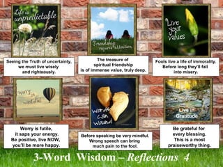 3-Word Wisdom - Reflections | PPT