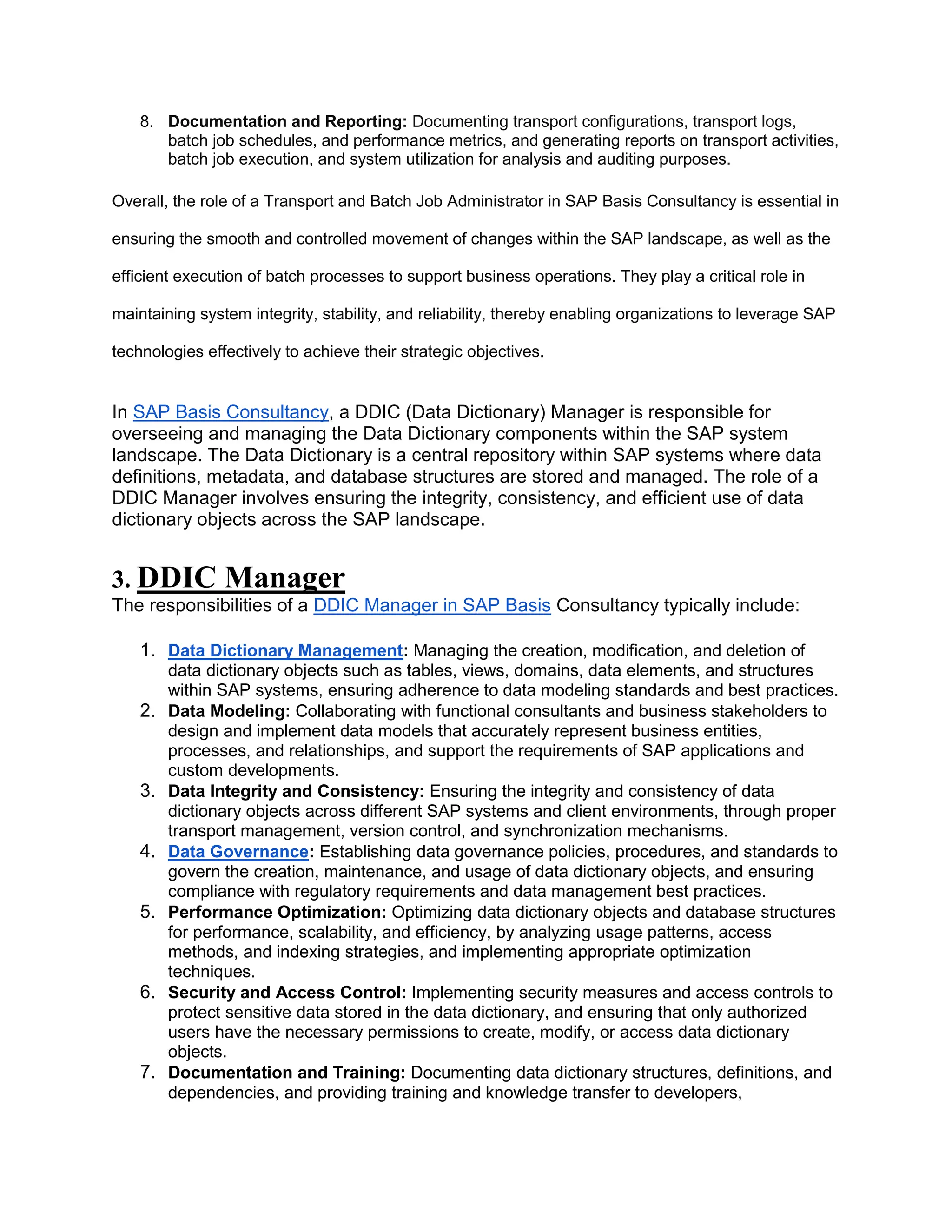 Understanding the World of SAP Basis Consultants: Roles and Responsibilities | PDF