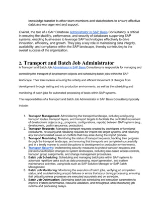 Understanding the World of SAP Basis Consultants: Roles and Responsibilities | PDF