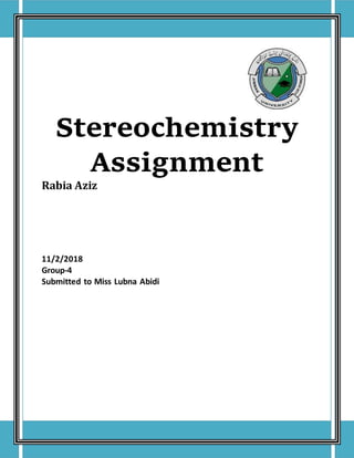 Stereochemistry Assignment | DOCX