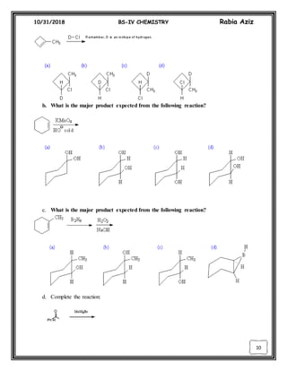 Stereochemistry Assignment | DOCX