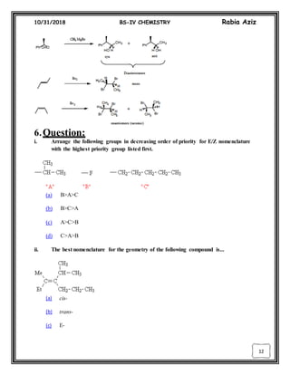 Stereochemistry Assignment | DOCX