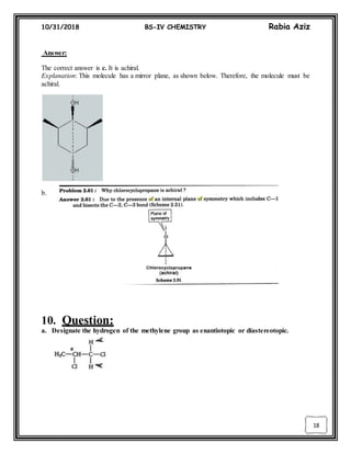 Stereochemistry Assignment | DOCX