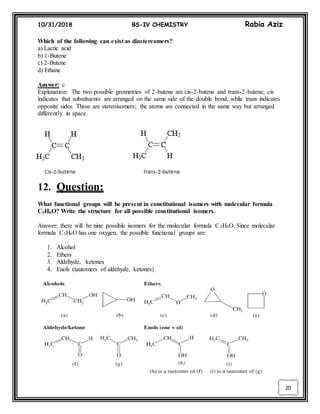 Stereochemistry Assignment | DOCX