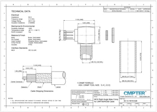 RF Coaxial MCX Right Angle Male Connectors Crimp for LMR195/RG58 Cable ...
