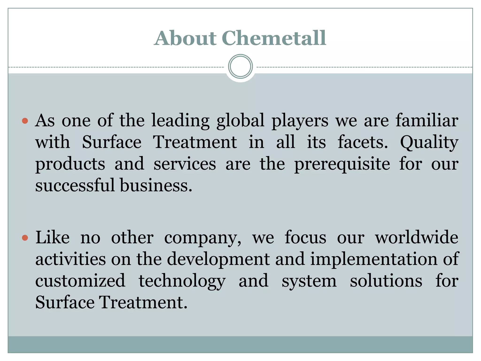 CHEMETALL COMPANY. | PPTX