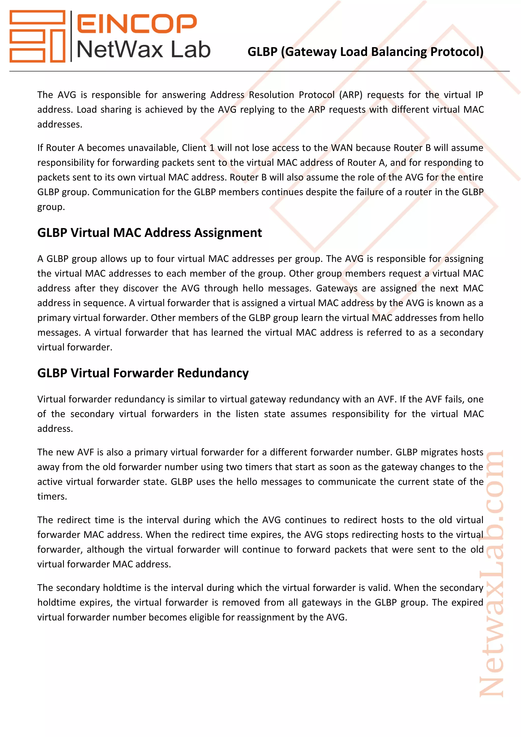 GLBP (gateway load balancing protocol) | PDF