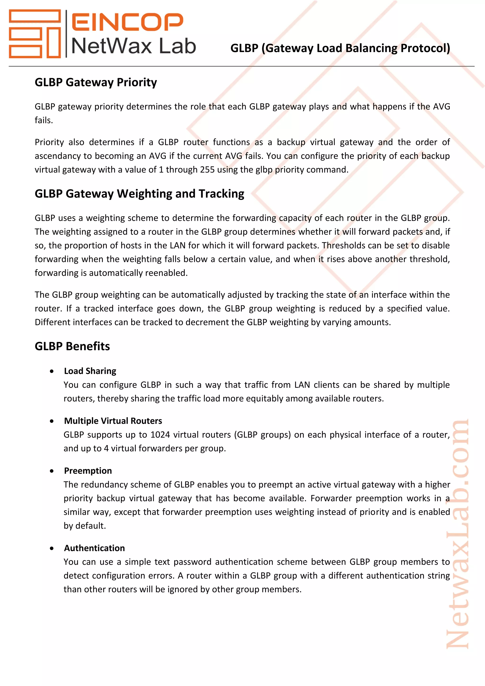 GLBP (gateway load balancing protocol) | PDF