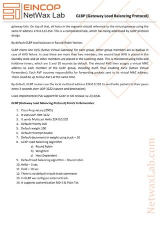 GLBP (gateway load balancing protocol) | PDF