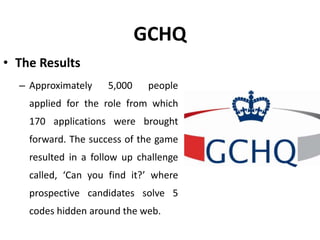 GCHQ success story - Gamification in recruitment - Manu Melwin Joy | PPT