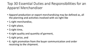 30.tips to merchandiser | PPTX | Apparel Industry | Industries