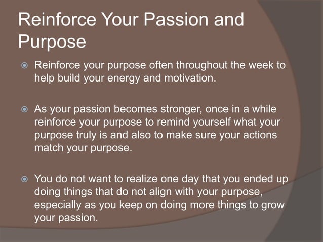 Stay focus on your purpose to grow your passion | PPTX | Career Advice ...