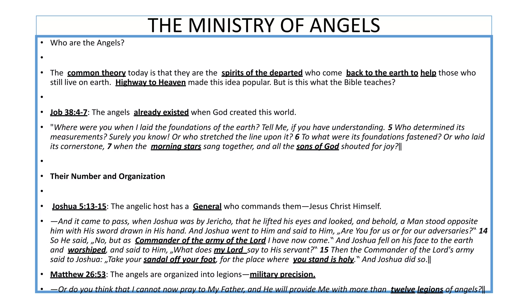 The ministry of angels | PPTX