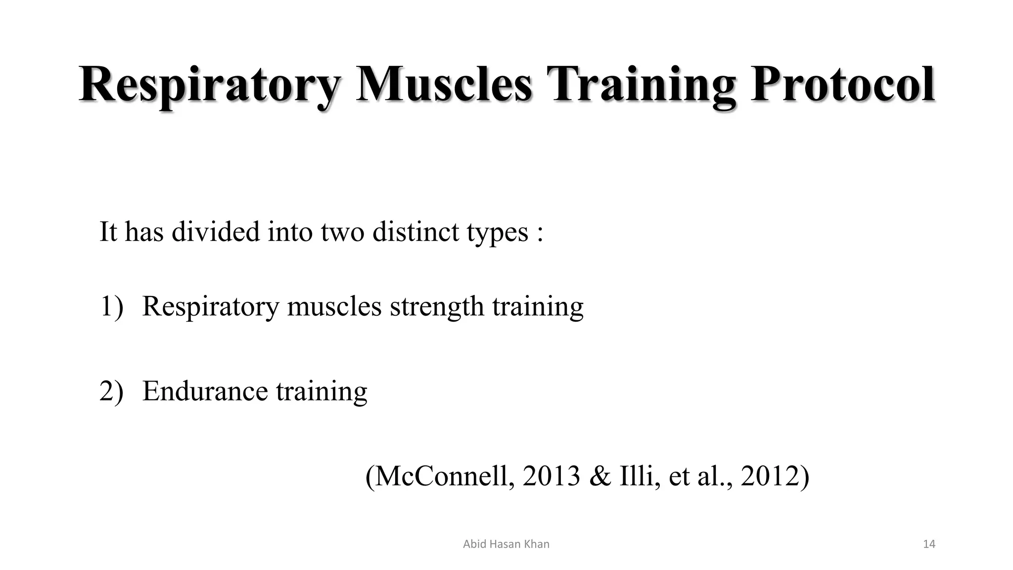 Respiratory muscles training program | PPTX