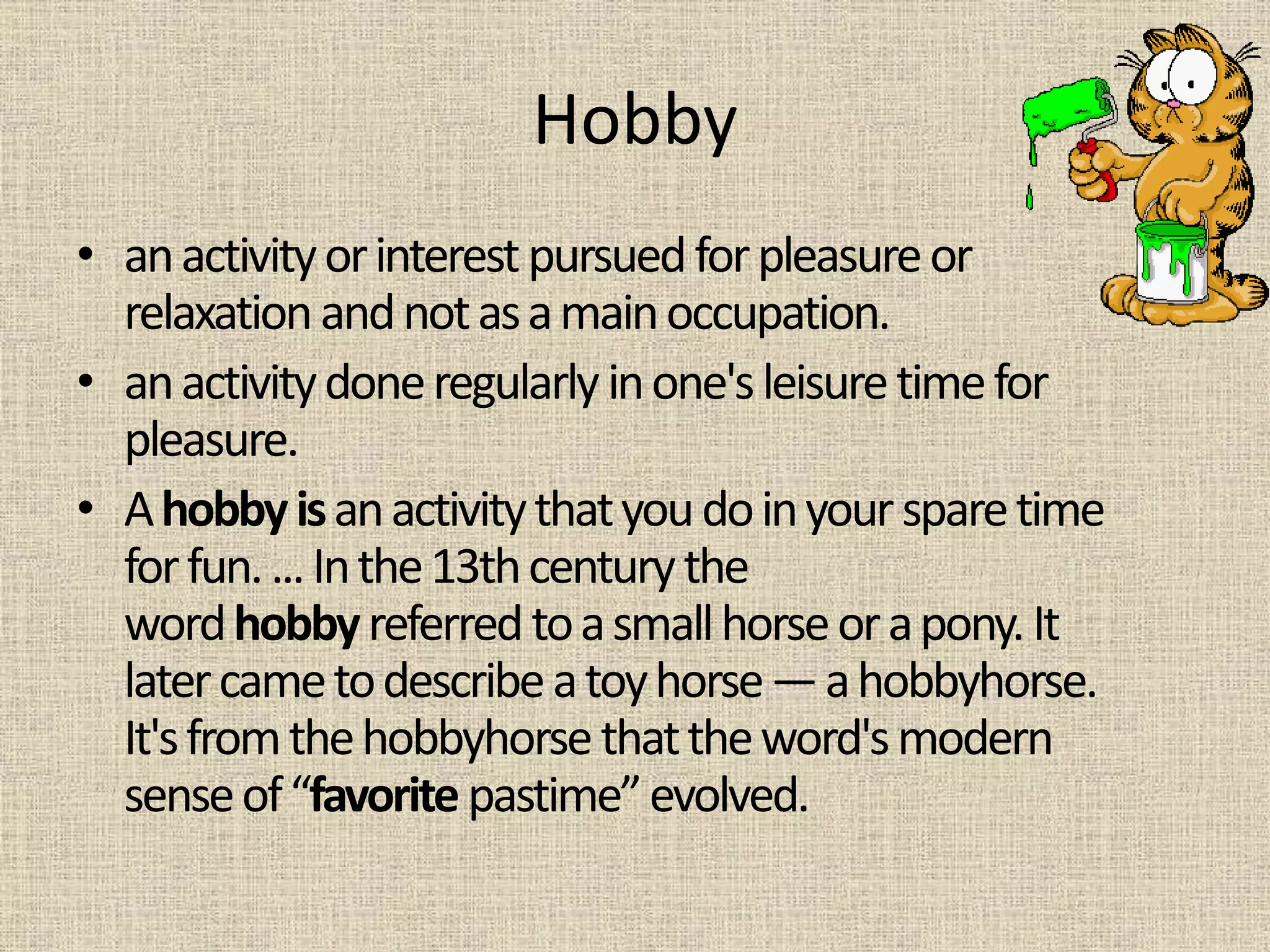 Hobbies, Leisure Activities reduce Stress and improve personality by S ...