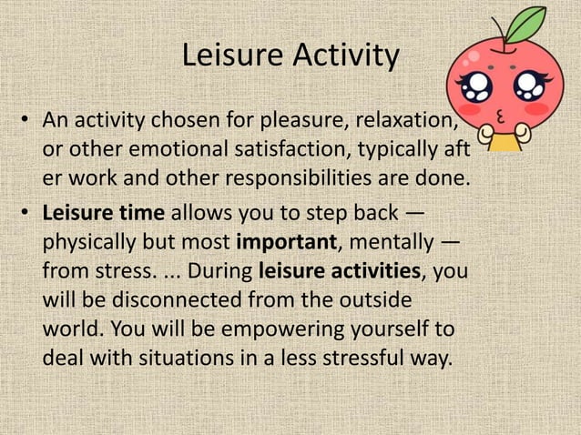 Hobbies, Leisure Activities reduce Stress and improve personality by S ...