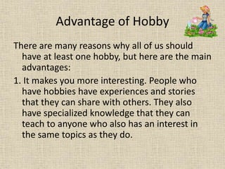 Hobbies, Leisure Activities reduce Stress and improve personality by S ...