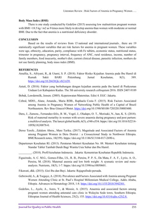 Risk factor ofanaemia in pregnant women | PDF