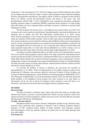 Risk factor ofanaemia in pregnant women | PDF