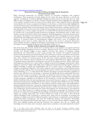 Integrating Music Education into the Curriculum for Cognitive Development (www.kiu.ac.ug) | PDF